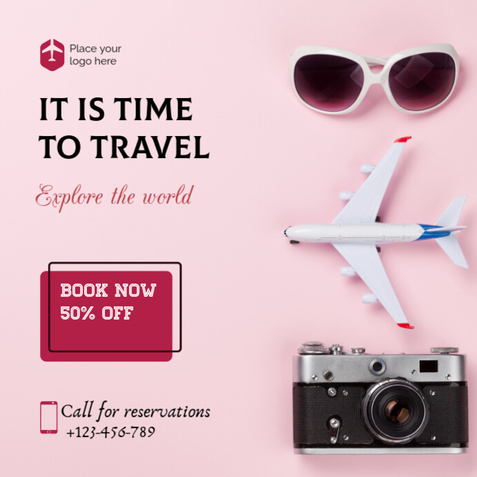 Pink Professional Travel Promotion Instagram Post Template | PosterMyWall