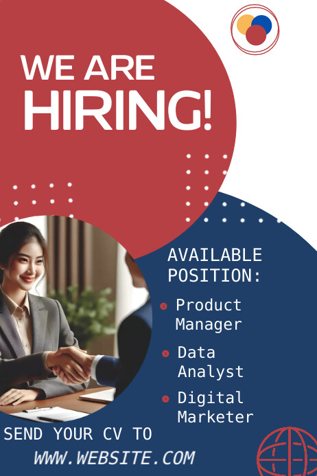Plantilla de Pink Professional We're Hiring Ad Poster | PosterMyWall