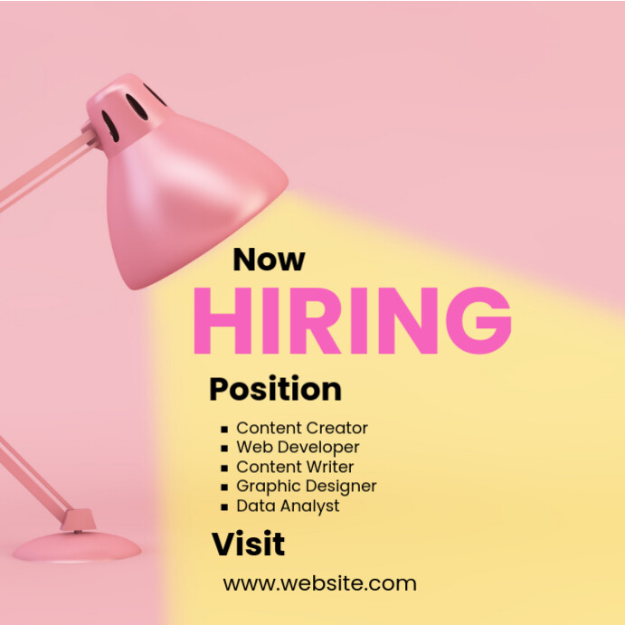 Pink Professional We Are Hiring Instagram Post Templat | PosterMyWall