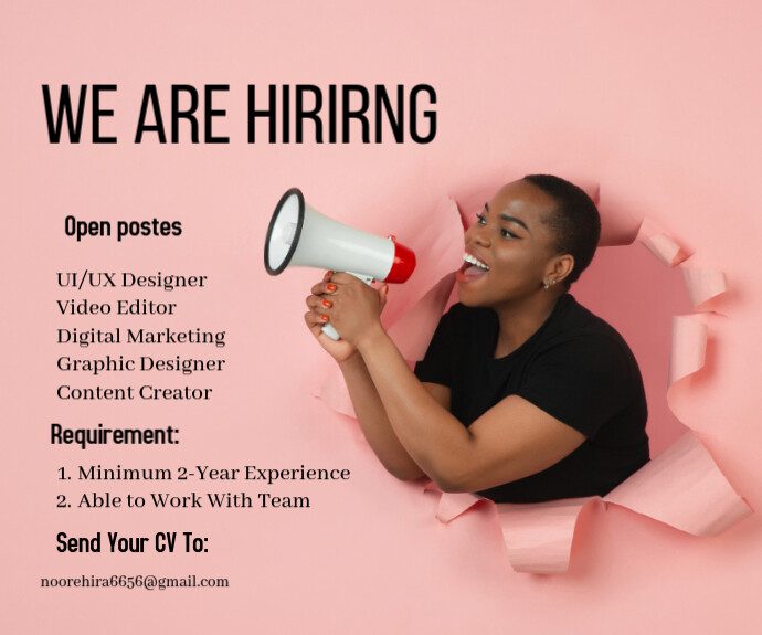 Pink Professional We Are Hiring Job Banners Medium Rectangle Template ...