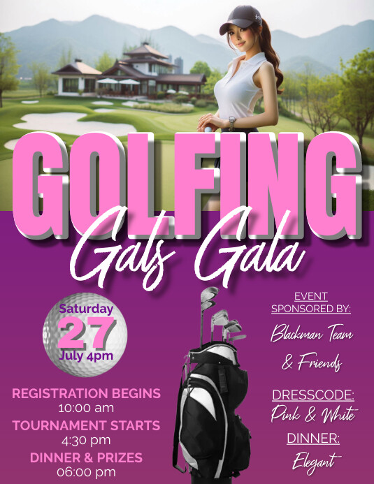 Copy of Pink Professional Women Ladies Golf & Country | PosterMyWall