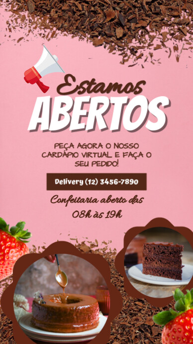 Pink Profissional Bolo Confeitarias História Do Instagram Template ...