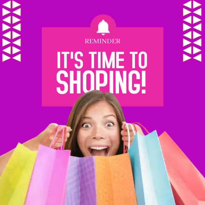 pink purple time to shoping template | PosterMyWall
