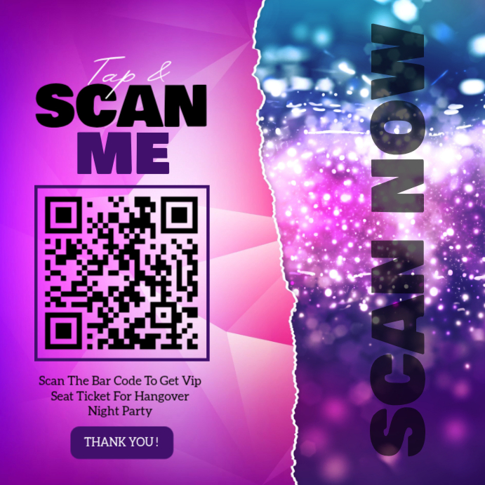 Pink QR Code Party Invitation Instagram Post Template | PosterMyWall