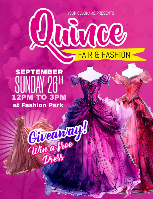 Pink Quinceanera Flyer (us Letter) Template | PosterMyWall