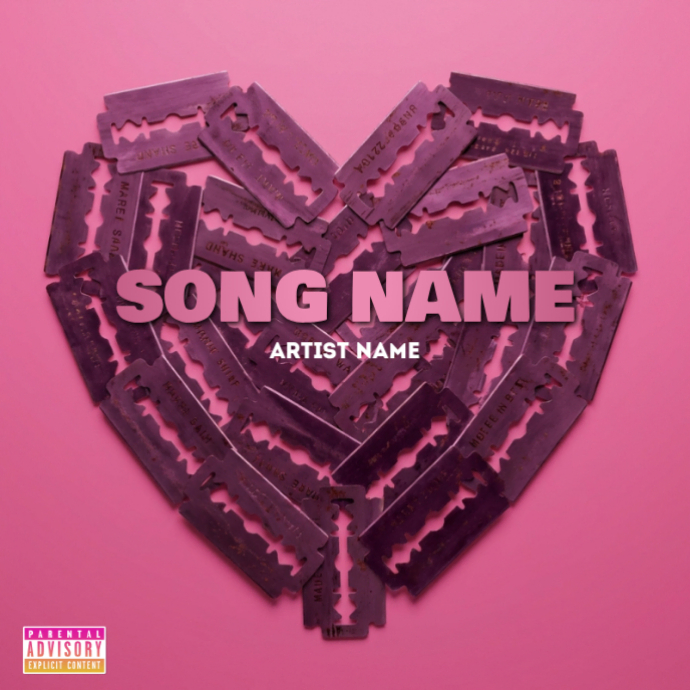 Pink Razor Heart Album Cover Template | PosterMyWall