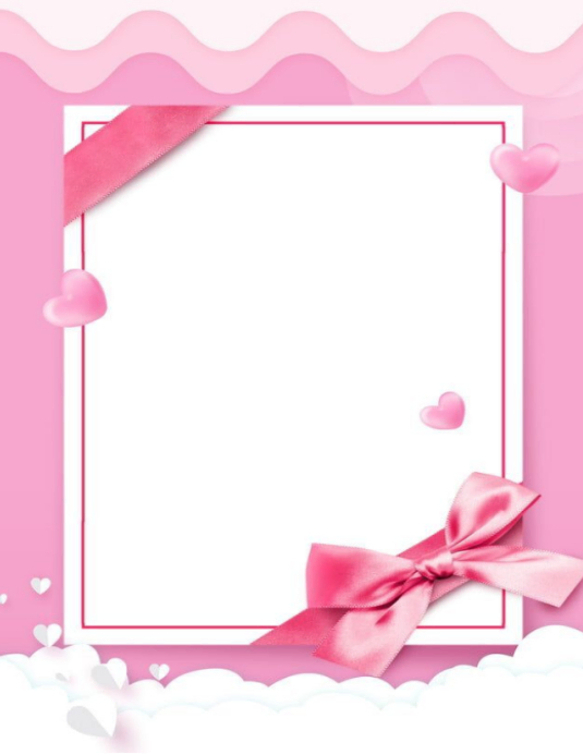 Pink Red Ribbon with Heart Frame Template | PosterMyWall