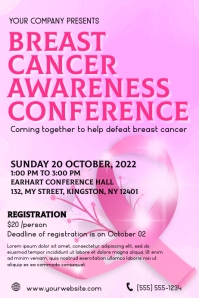 Pink Ribbon Breast Cancer Awareness Poster Template | PosterMyWall