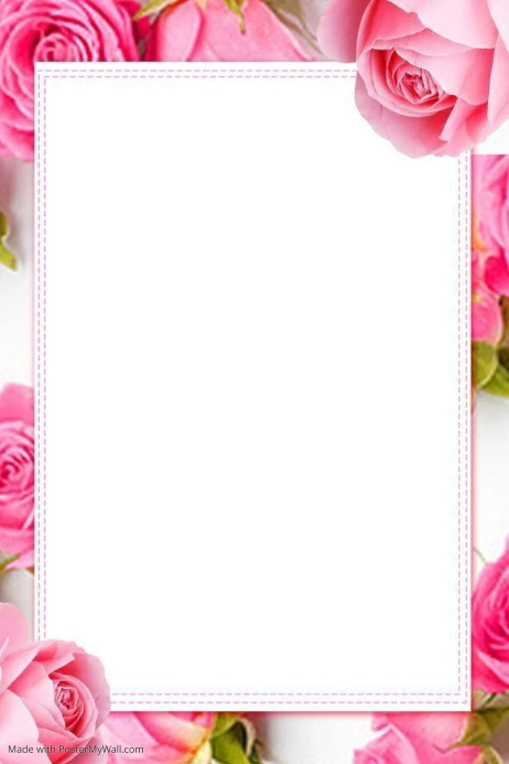 Pink Rose Border Frame Template | PosterMyWall