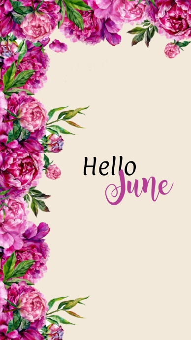 pink rose garden hello june greeting Template | PosterMyWall