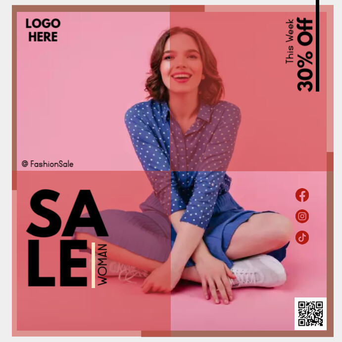 Pink Sale Fashion Sale ads Template | PosterMyWall