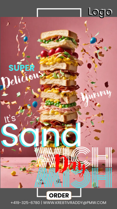 Pink Sandwich Day Instagram Story Template | PosterMyWall