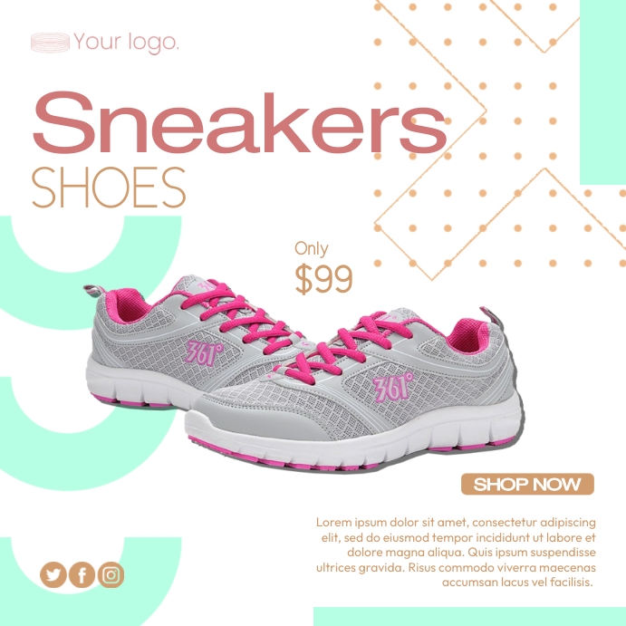Pink Shoe Ads Template | PosterMyWall