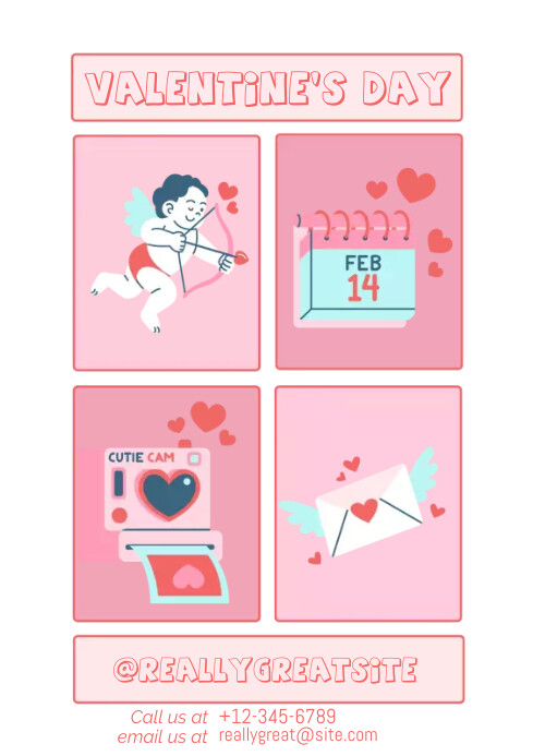 Pink Simple Valentine day Poster Template | PosterMyWall