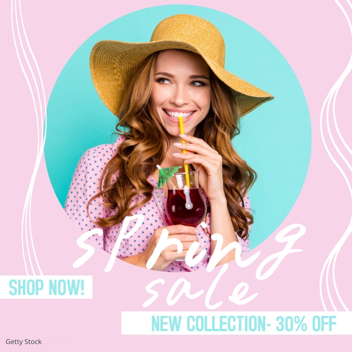 Pink Spring Sale Collection Social Media Ad Template | PosterMyWall