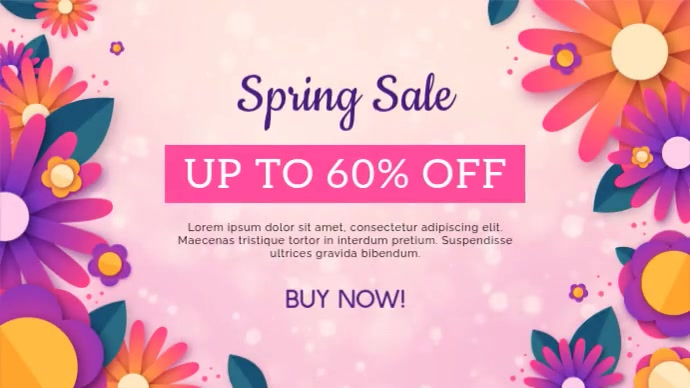 Pink Spring Sale Digital Display Video Template | PosterMyWall