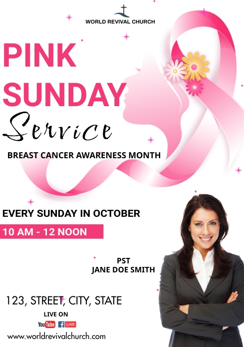 Copy of Pink sunday service | PosterMyWall