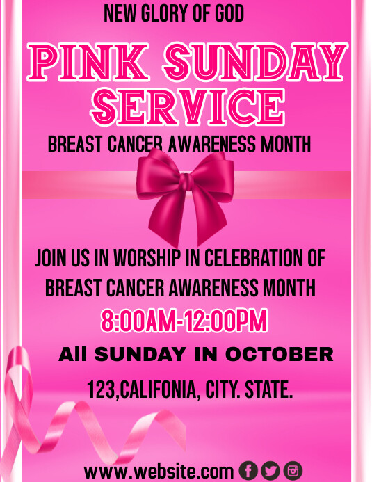 Pink Sunday service design template | PosterMyWall
