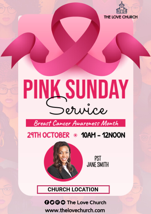 Copy of Pink Sunday service | PosterMyWall