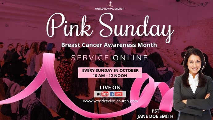 Pink sunday service Template | PosterMyWall
