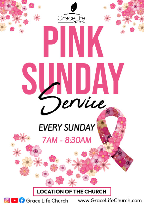 Copy of Pink Sunday Service | PosterMyWall