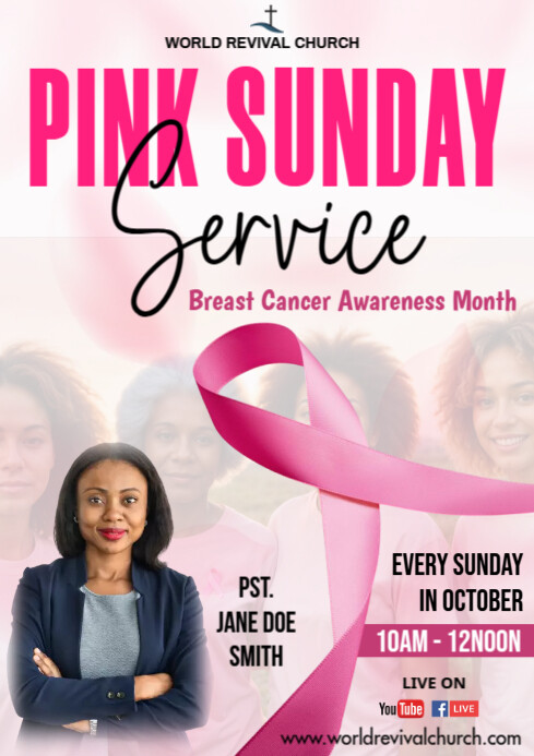 Copy of Pink Sunday Service Flyer | PosterMyWall