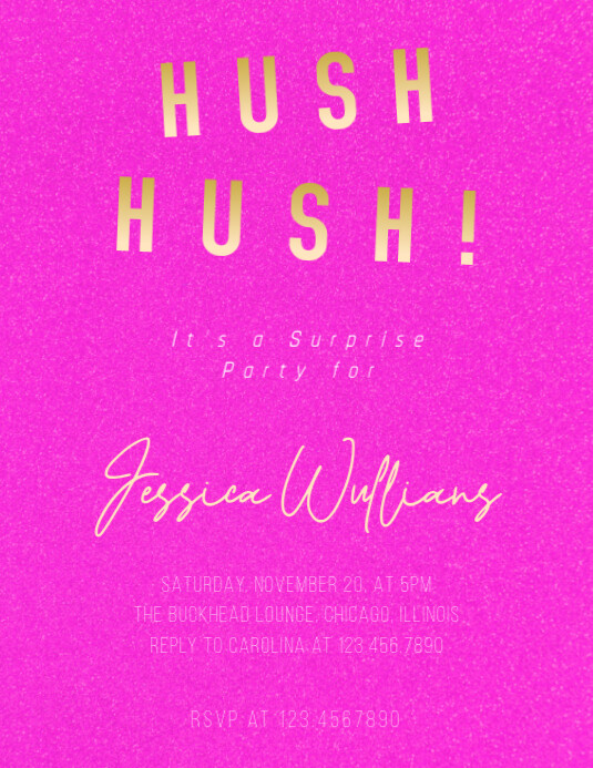 Pink Surprise Birthday Invitation Flyer (us Letter) Template | PosterMyWall