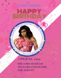 Pink theme birthday Template | PosterMyWall