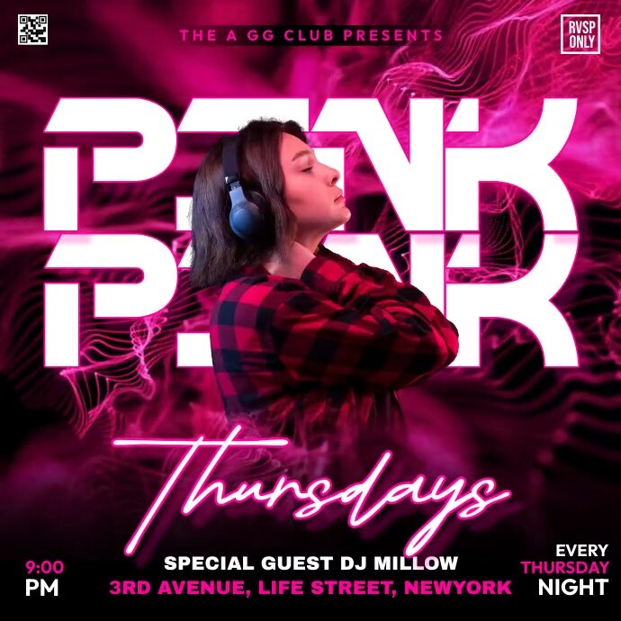 Copy of Pink Thursday Dj Party | PosterMyWall