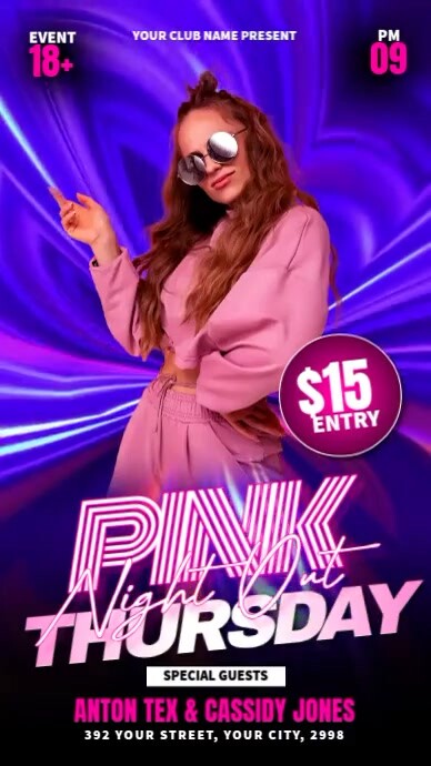 Copy of Pink Thursday Night | PosterMyWall