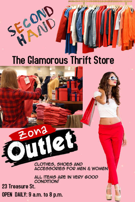 Thrift Shop Template Poster Banner Póster | PosterMyWall