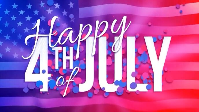 Pink Typographic 4th Of July Celebration Digital Display (16:9 ...