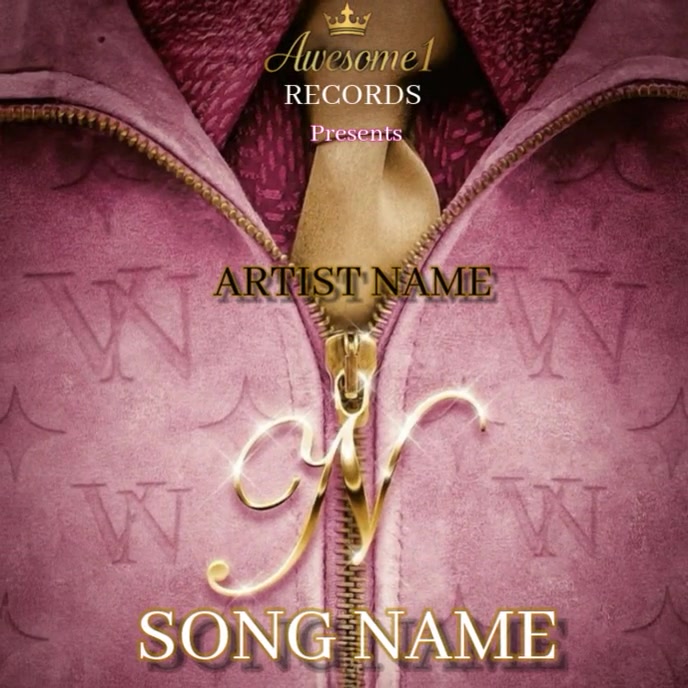 Pink Typographic Album Album Cover Template | PosterMyWall