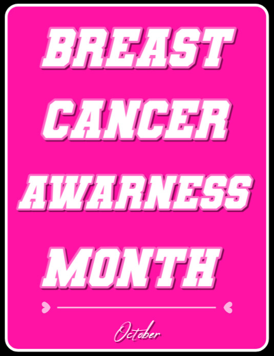 Plantilla de Pink Typographic Breast Cancer Awareness Flyer (us Letter ...