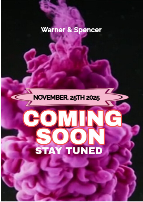 Pink Typographic Coming Soon A4 Template | PosterMyWall