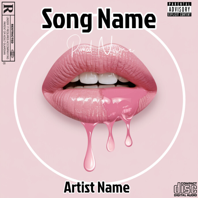 Pink Typographic Lips Song Mixtape Album Cover Template | PosterMyWall