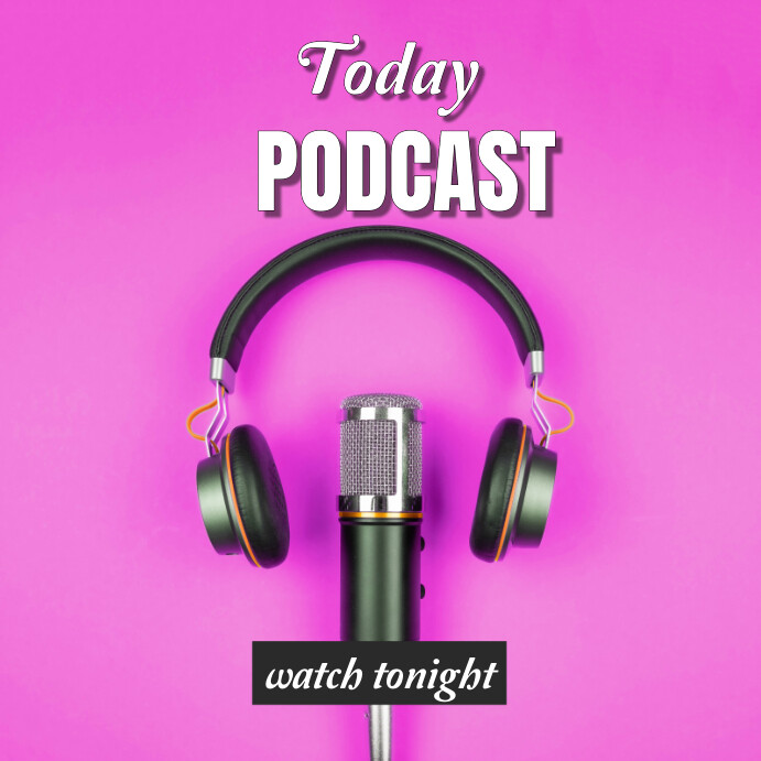 Pink Typographic Podcast Live Show Instagram Templat | PosterMyWall