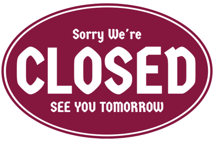 Plantilla de Pink Typographic Sorry We Are Closed Poster | PosterMyWall