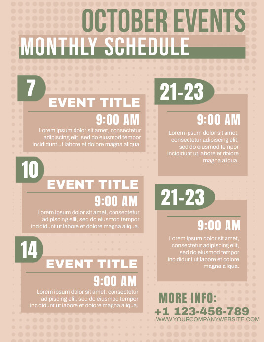 Pink Upcoming Events Calendar Template | PosterMyWall