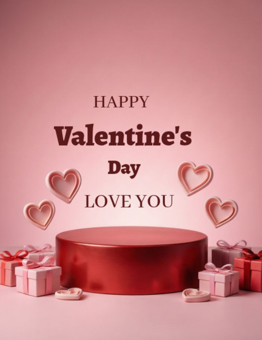 Pink Valentine's Day Celebration Flyer Template | PosterMyWall