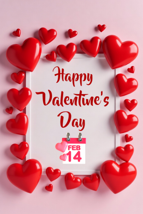Pink Valentine's Day Poster Template | PosterMyWall