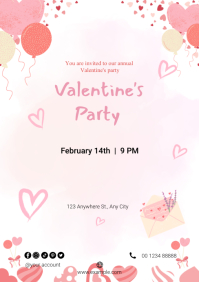 Valentine day party invitation template free | PosterMyWall