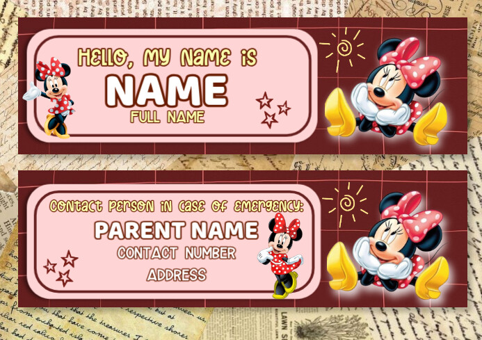 Minnie Mouse Name Tags