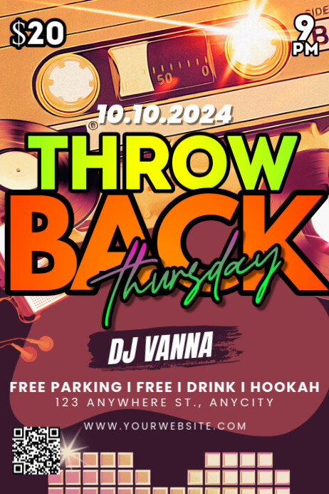 Pink Vintage Throw Back Thursday Poster Templat | PosterMyWall