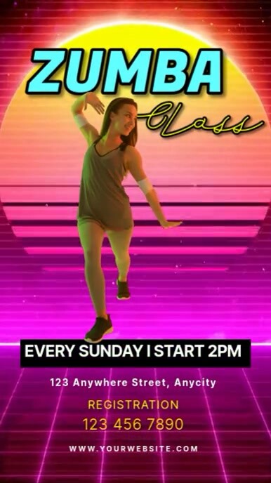 Copy of Pink Vintage Zumba Classes Reel Instagram | PosterMyWall