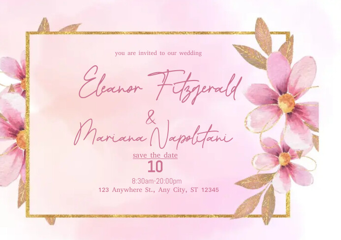 Pink Wedding Banner Template | PosterMyWall