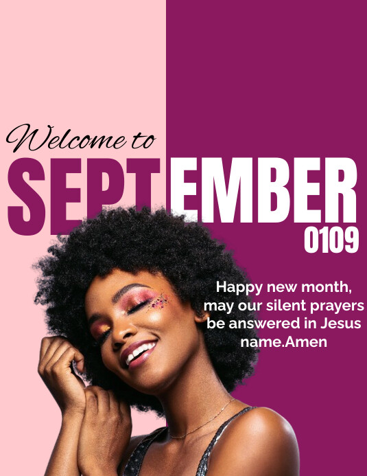 Pink Welcome To September Flyer (us Letter) Template | PosterMyWall
