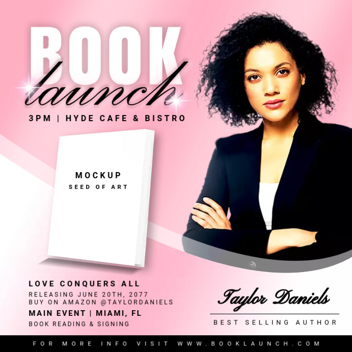 Pink Women's Book Launch Release Template | PosterMyWall