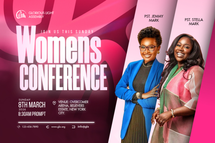 Pink Women's Conference Poster Template | PosterMyWall