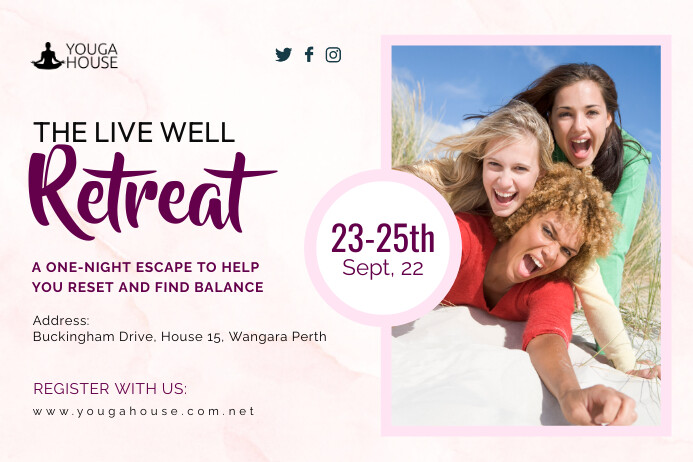 Pink Women's Retreat Landscape Poster Template | PosterMyWall